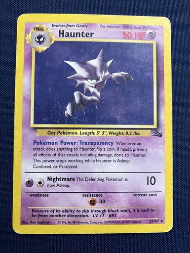 Pokémon TCG Haunter Fossil 21 Regular 1st Edition Rare | eBay
