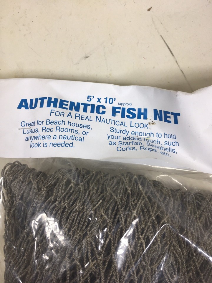 Authentic Used Fishing Net 5'x10' - Fish Netting - Old Vintage Nautical ...