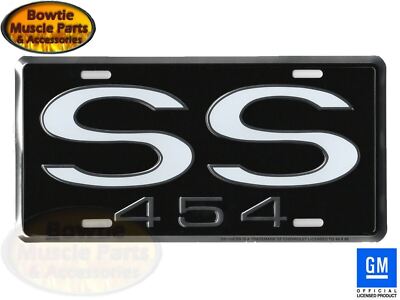 CHEVELLE SS 454 LOGO LICENSE PLATE CHEVROLET CAMARO NOVA BLACK SILVER ...