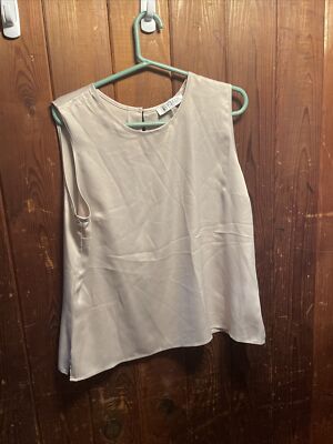 Kasper Shell Tank Top Gold Shiny Silky Sleeveless Blouse Women Size PXL ...