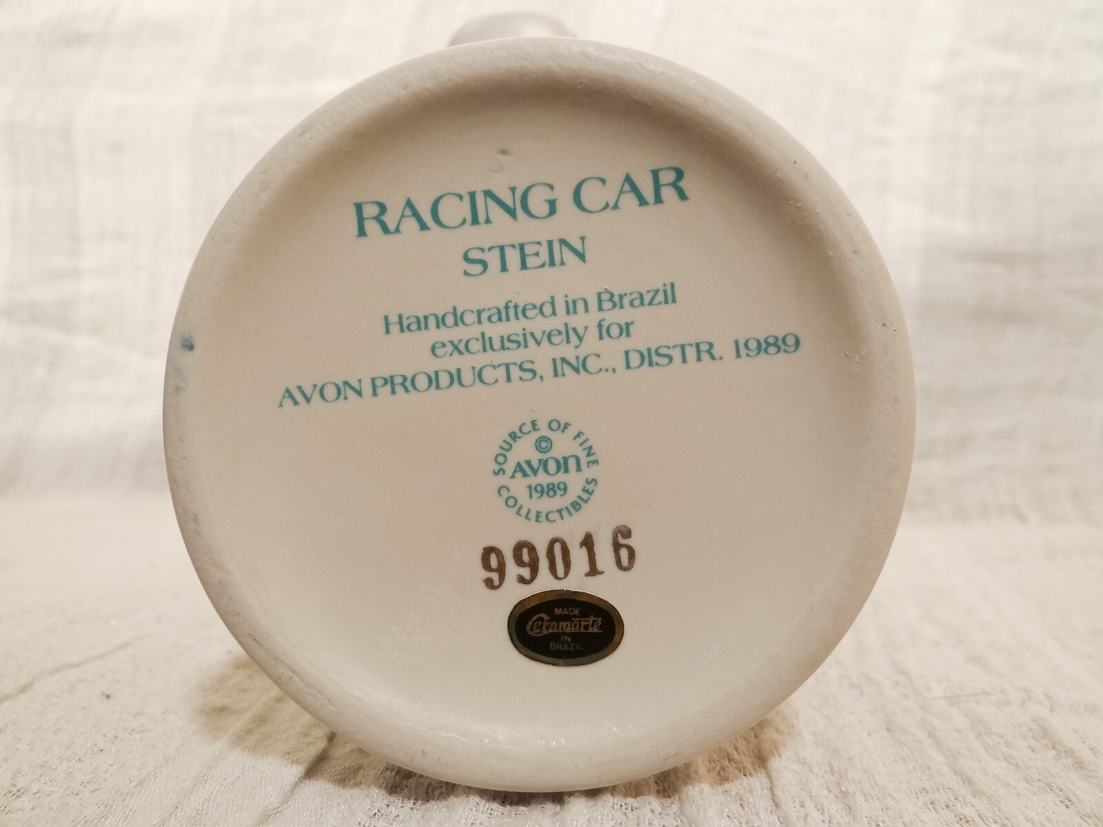 Vintage Handmade 1989 Avon Racing Car Stein Beer Stein Handcrafted w ...