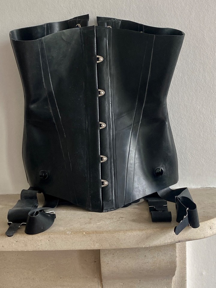 House of Harlot Black Latex Corset Basque Size XS Fetish | eBay UK
