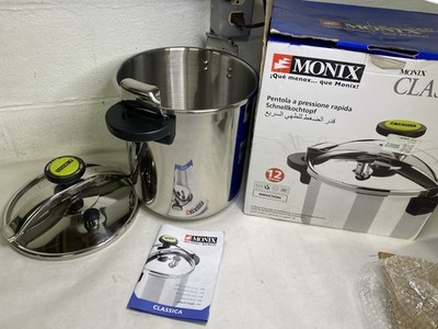 Monix Classica 12 L Aluminum Pressure Cooker Medium 12-Liter New Open ...