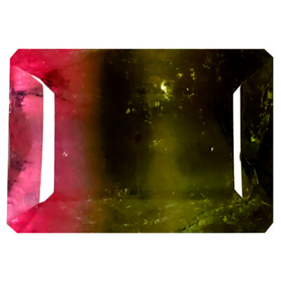 2.59 ct Octagon (10 x 7 mm) Unheated / Untreated Watermelon Tourmaline ...