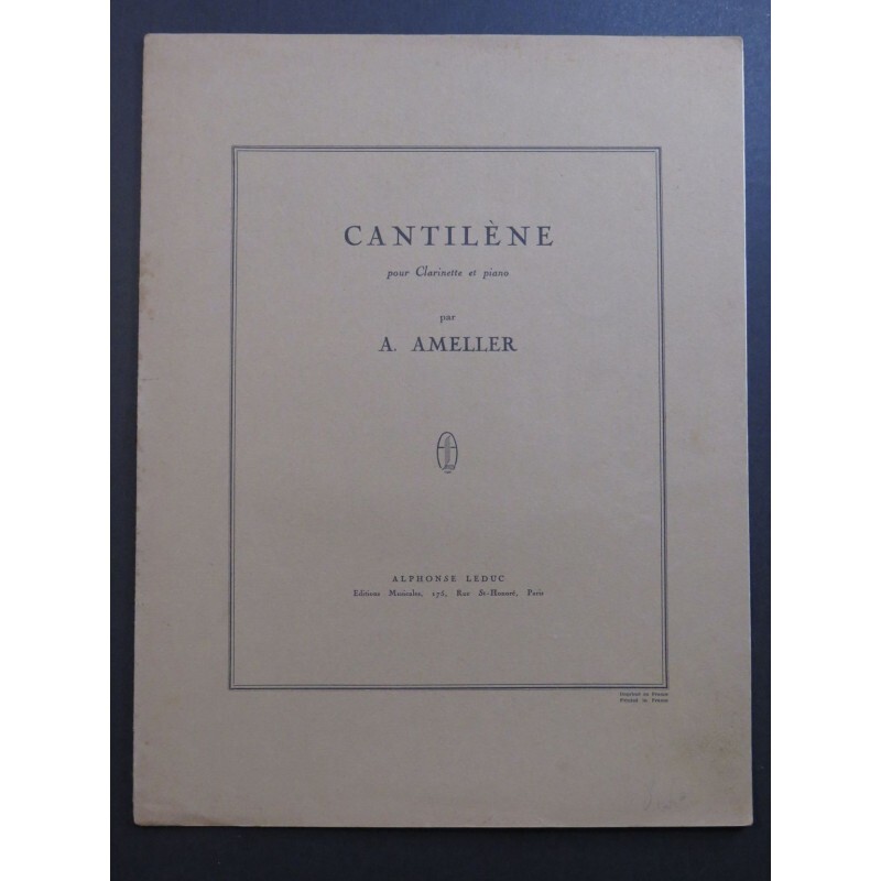 Amellér Andre Cantilène Clarinet Piano 1952 | eBay