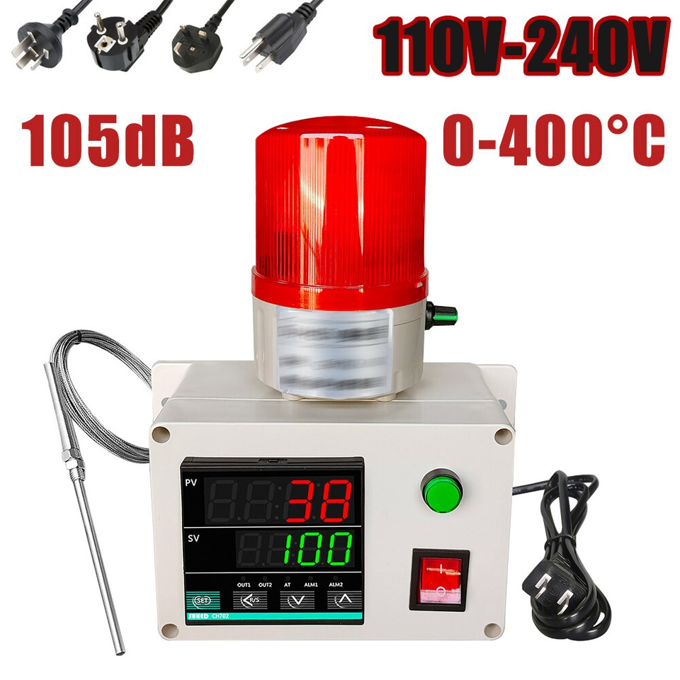 110-240V Intelligent Over High And Low Temperature Alarm Sensor 105dB 0 ...