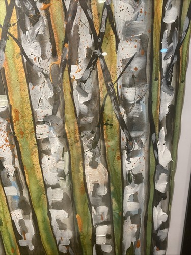 18/24 Original Painted On High Quality Paper, Abstract Birch Trees ...