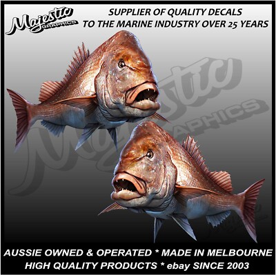 SNAPPER - 330mm X 240mm - Left & Right PAIR - BOAT DECALS | eBay Australia