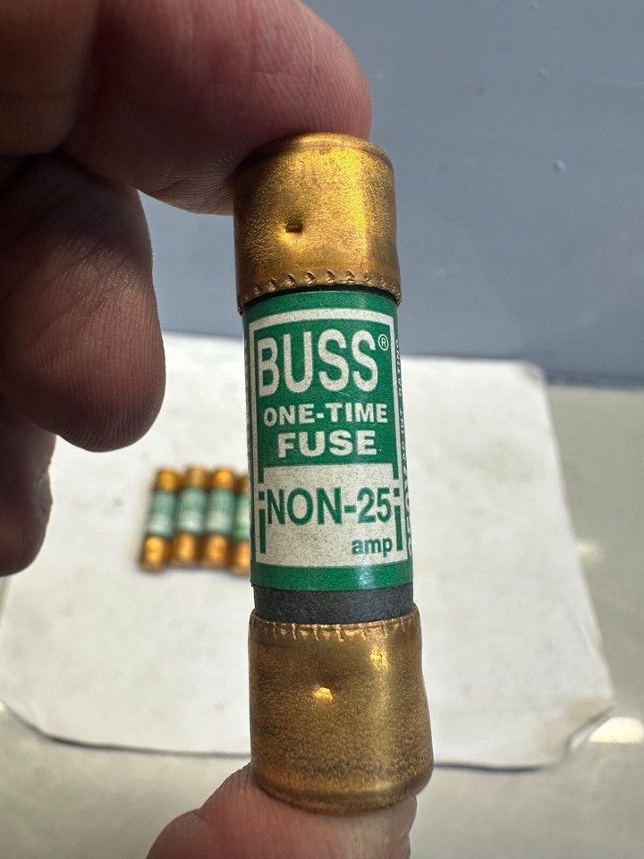 BUSSMANN NON-25 ONE TIME FUSES 25A/250V (LOT OF 10) NOS TEST GOOD FREE ...