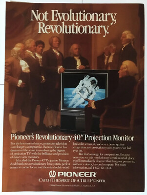 Pioneer Projection Monitor TV 1987 Vintage Print Ad 8x11 Inches Wall ...