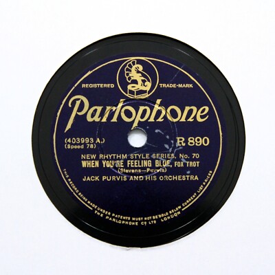 JACK PURVIS ORCHESTRA "When You're Feeling Blue" (E+) PARLOPHONE R-890 ...