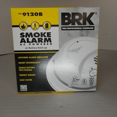 BRK Smoke Alarm AC Powered Photo & Ion Smoke Sensors Item# CAT9120B ...