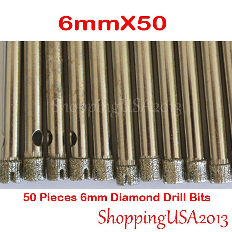 50 X 6mm Diamond Coated tool drill bit hole saw set Glass Ceramic ...