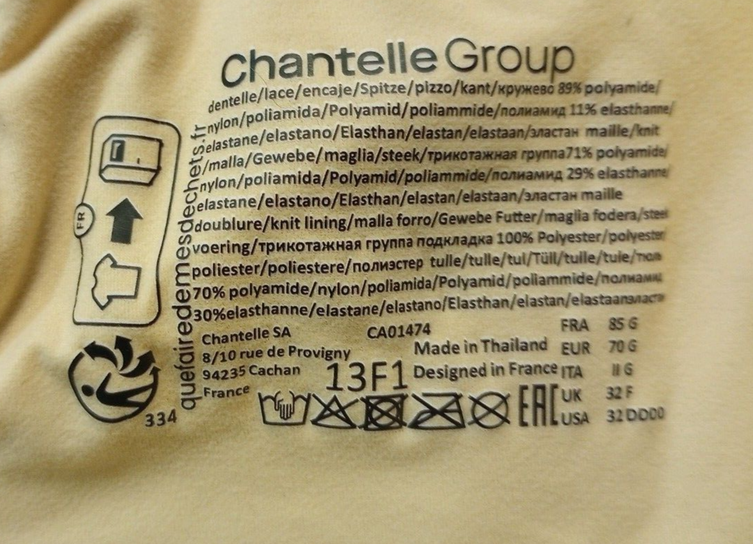 New Woman's CHANTELLE 13F1 Nude Blush Lined Underwire Bra Size 32DDDD ...