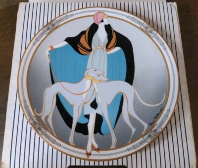 Vintage 1990 Art Deco Style Plate A Flapper With Greyhounds from H S ...