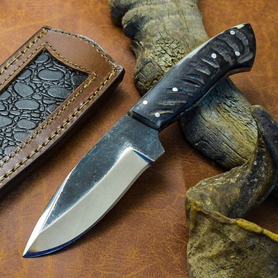 BLOODY KNIVES HANDMADE D2 TOOL STEEL SHEEP HORN FIXED BLADE HUNTING ...