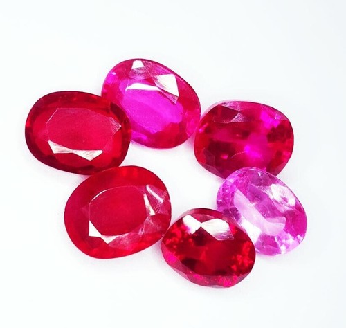 47.22 Cts Natural Sapphire & Ruby Mix Shape Faceted Certified 6 Pcs Lot ...