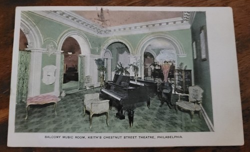 Balcony Music Room Postcard Chestnut Street Theater Philadelphia PA ...