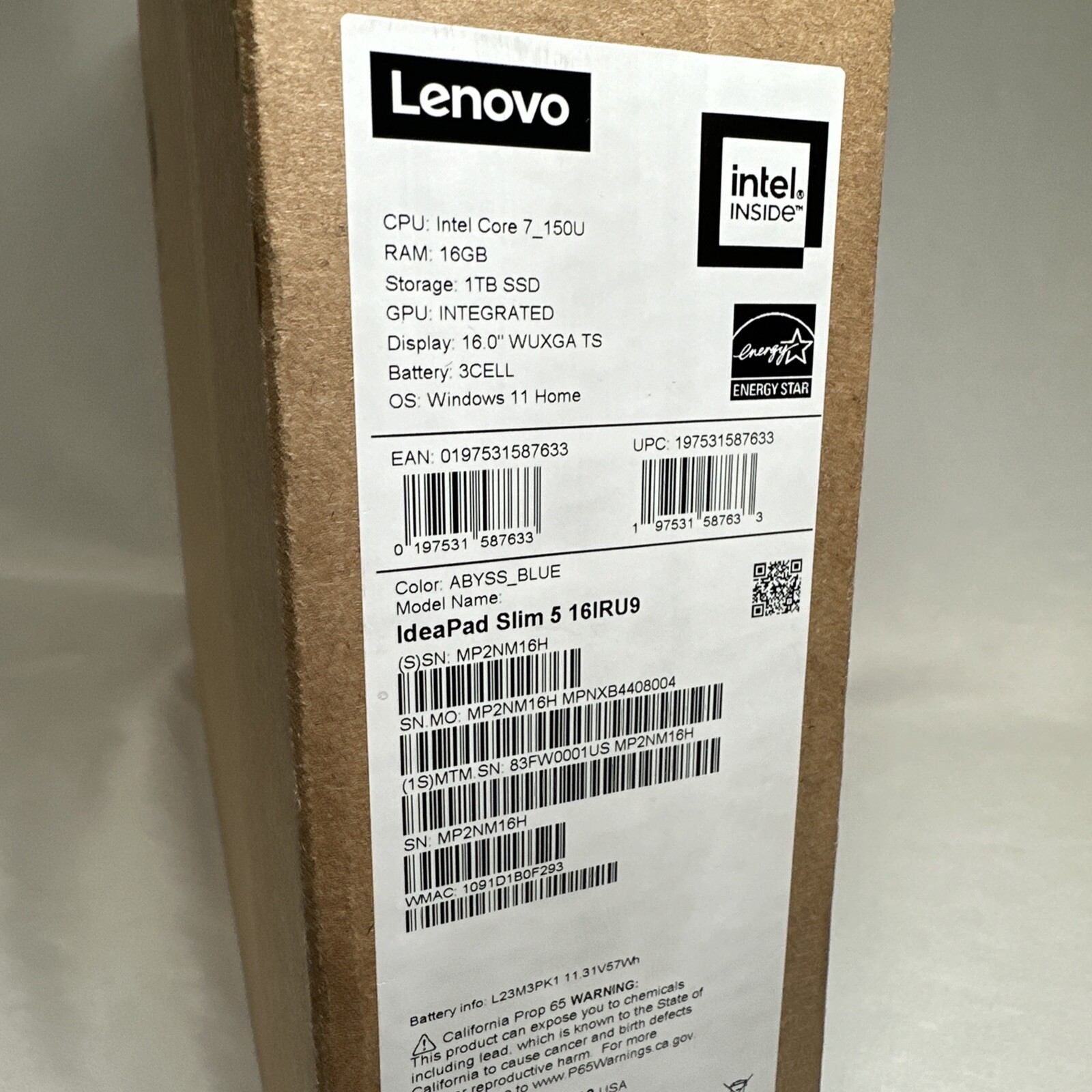 Lenovo IdeaPad Slim 5i 16" Touchscreen Laptop 83FW0001US 16GB RAM 1TB ...