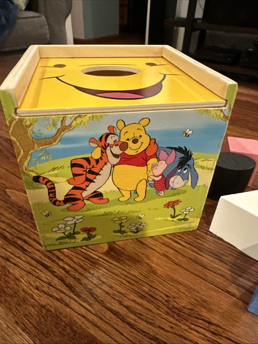 Melissa & Doug Disney baby Winnie The Pooh Wooden Shapes Sorting Cube ...