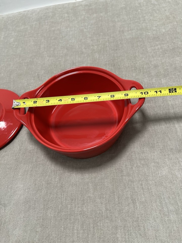 CorningWare Creations Red Stoneware Baking Casserole Dish With Lid 1.5 ...