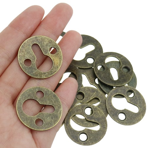 Luckycivia 60Pcs Metal Round Type Keyhole Shelf Brackets Hangers ...