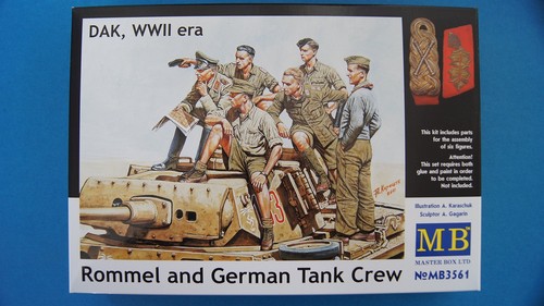 Master Box WWII Rommel and German Tank Crew DAK (6) Figure Model ...