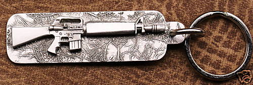 Empire Pewter M16 Gun Keychain / Keyring | eBay