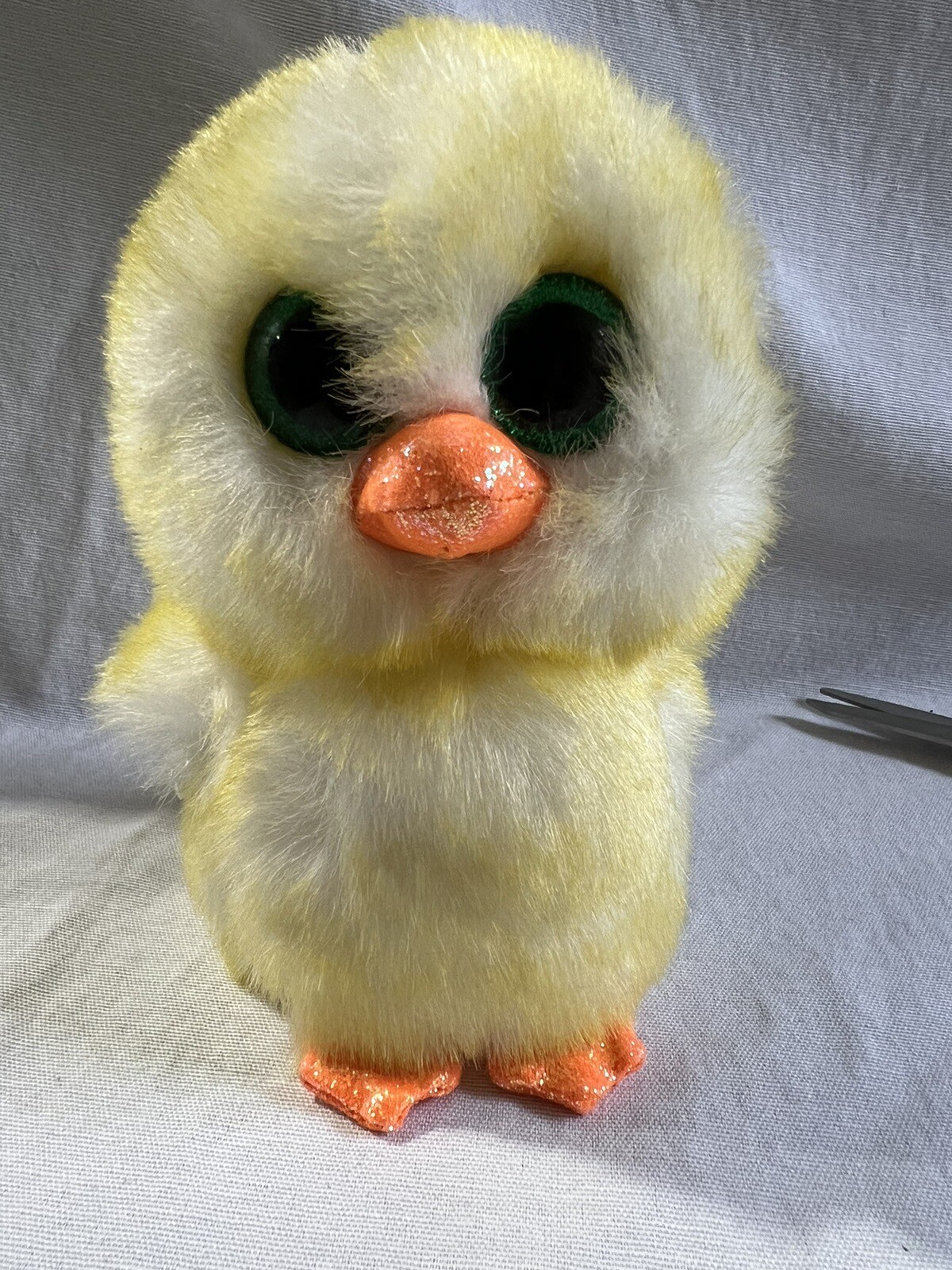 Ty Beanie Boos Chick Lemon Drop 6" 2019Green Glitter Eyes soft fluffy ...