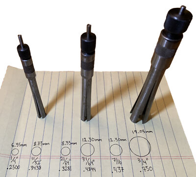 3 pcs Expanding Transfer Punch Set (1/4" - 3/4" Dia) | eBay