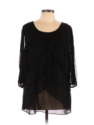 Antthony Originals Women Black Long Sleeve Blouse L | eBay