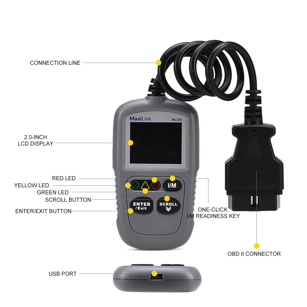 Autel MaxiLink ML329 OBD2 CAN OBDII Auto Car Code Reader Diagnostic ...