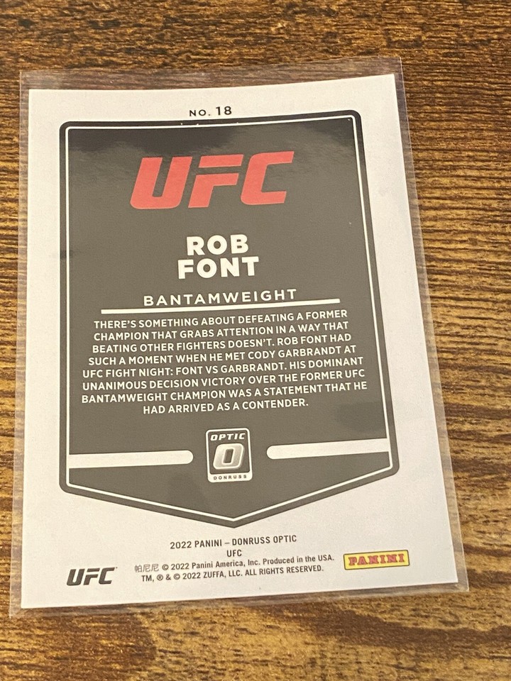 Rob Font 2022 Panini Donruss Optic UFC #18 Base UFC | eBay