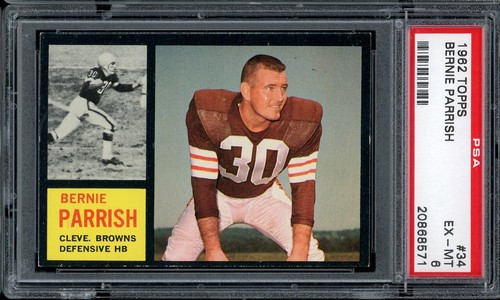 1962 Topps Football #34 Bernie Parrish PSA 6 | eBay