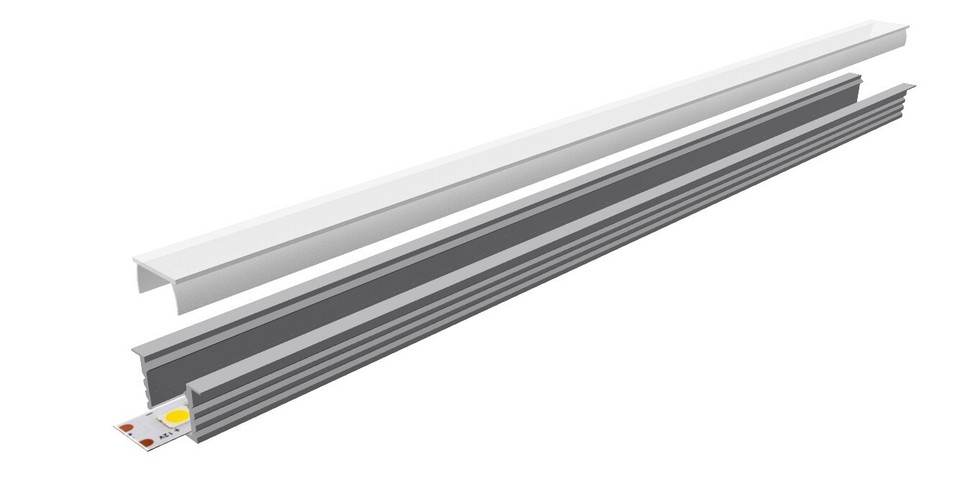 2M LED EINBAU LED PROFIL FLIESEN Rigips Gips Karton Plastik Leiste ...
