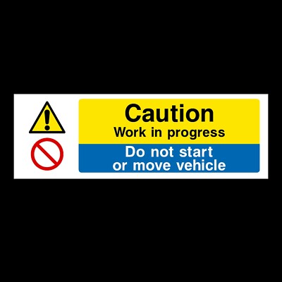 Caution Work in Progress 300x100mm Plastic Sign OR Sticker (GS8) | eBay UK