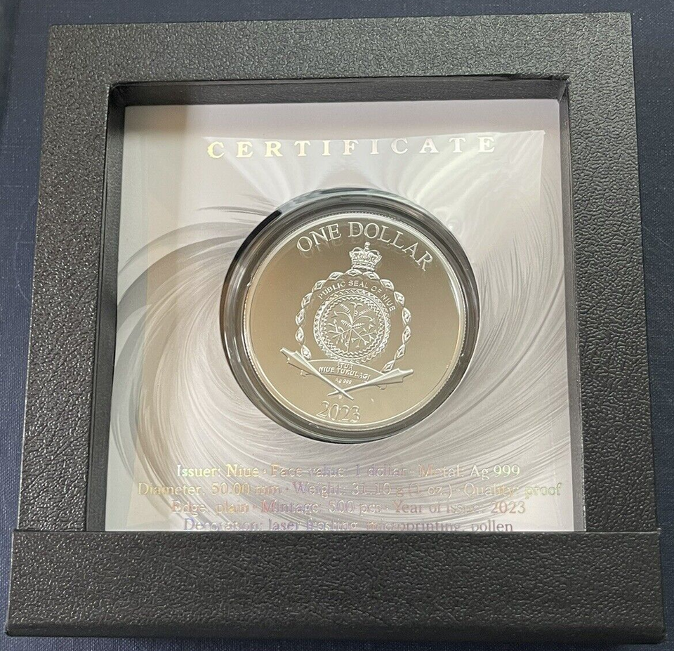 2023 1 Oz Silver Niue Haunting Harpy Holographic Coin Enamel that ...