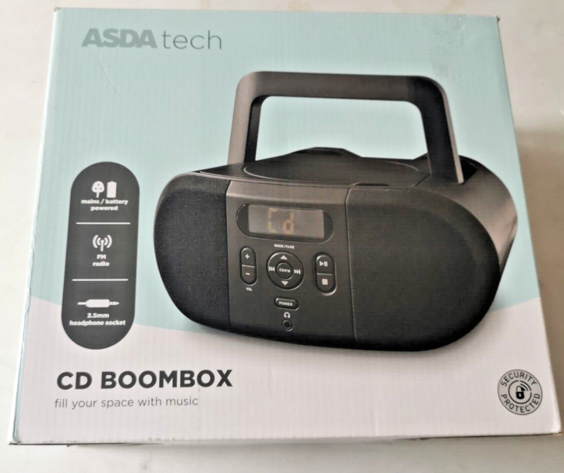 Asda Tech CD Player Boombox with Digital FM Radio for sale online | eBay