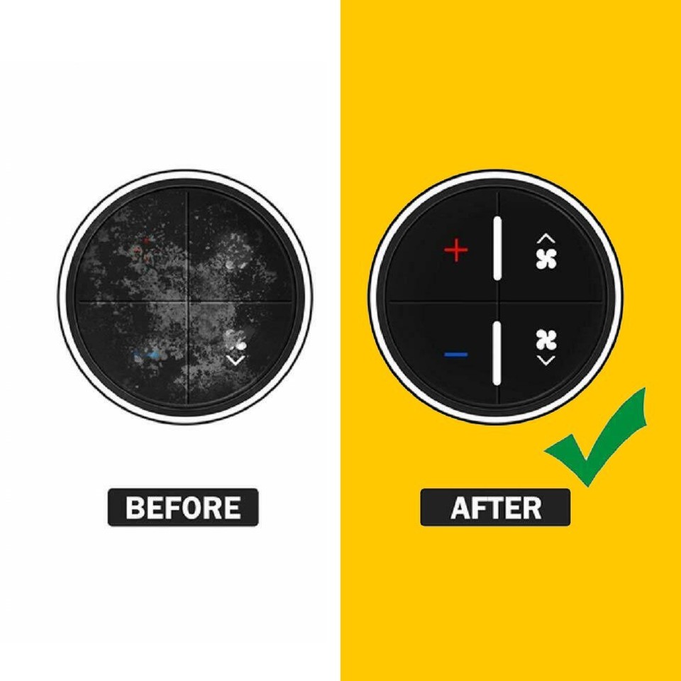 Black Vinyl AC Dash Button Repair Kit Decal Stickers Replacement for ...