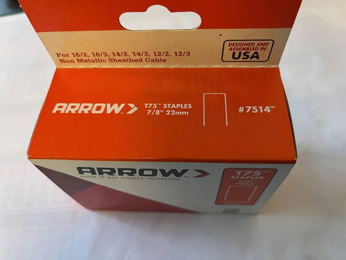 Arrow Genuine T75 Heavy Duty Staples 7514 7/8" 22mm Cable tacker 5/8 ...