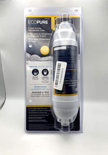 EcoPure EPINL30 5 Year in-Line Refrigerator Filter-Universal Includes ...