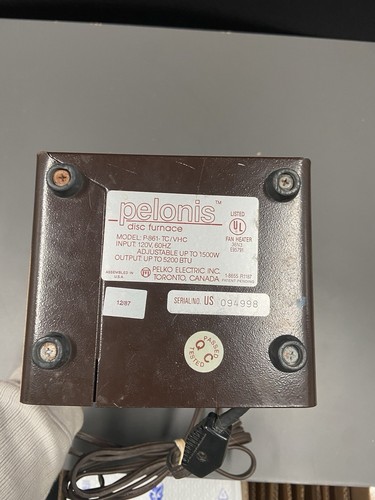 Vintage Pelonis Disc Furnace 1500W Heater Plus Fan P861-TC / VHC Tested ...