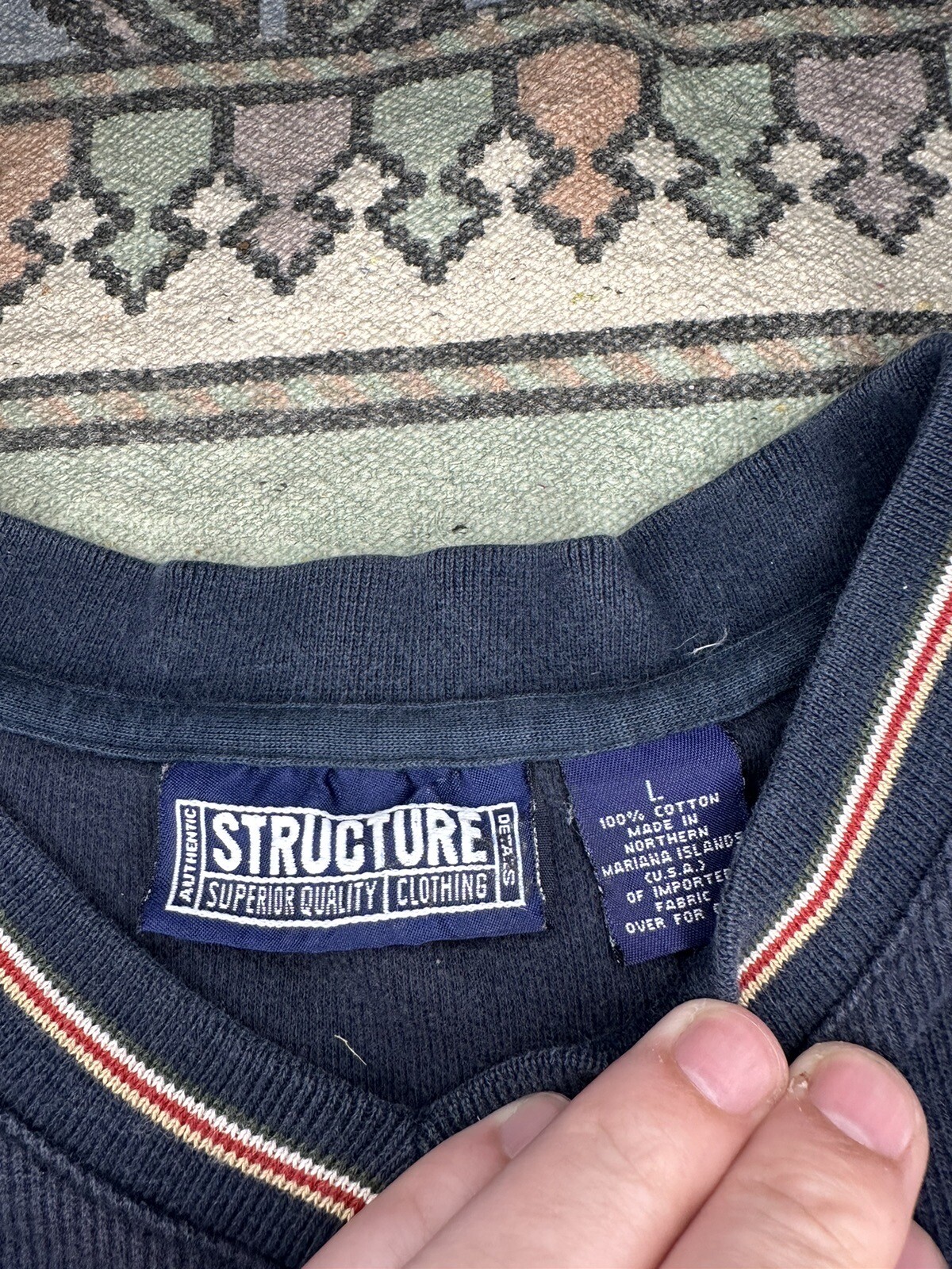 Vintage Mens 90s Structure Knit Sweater Size L | eBay