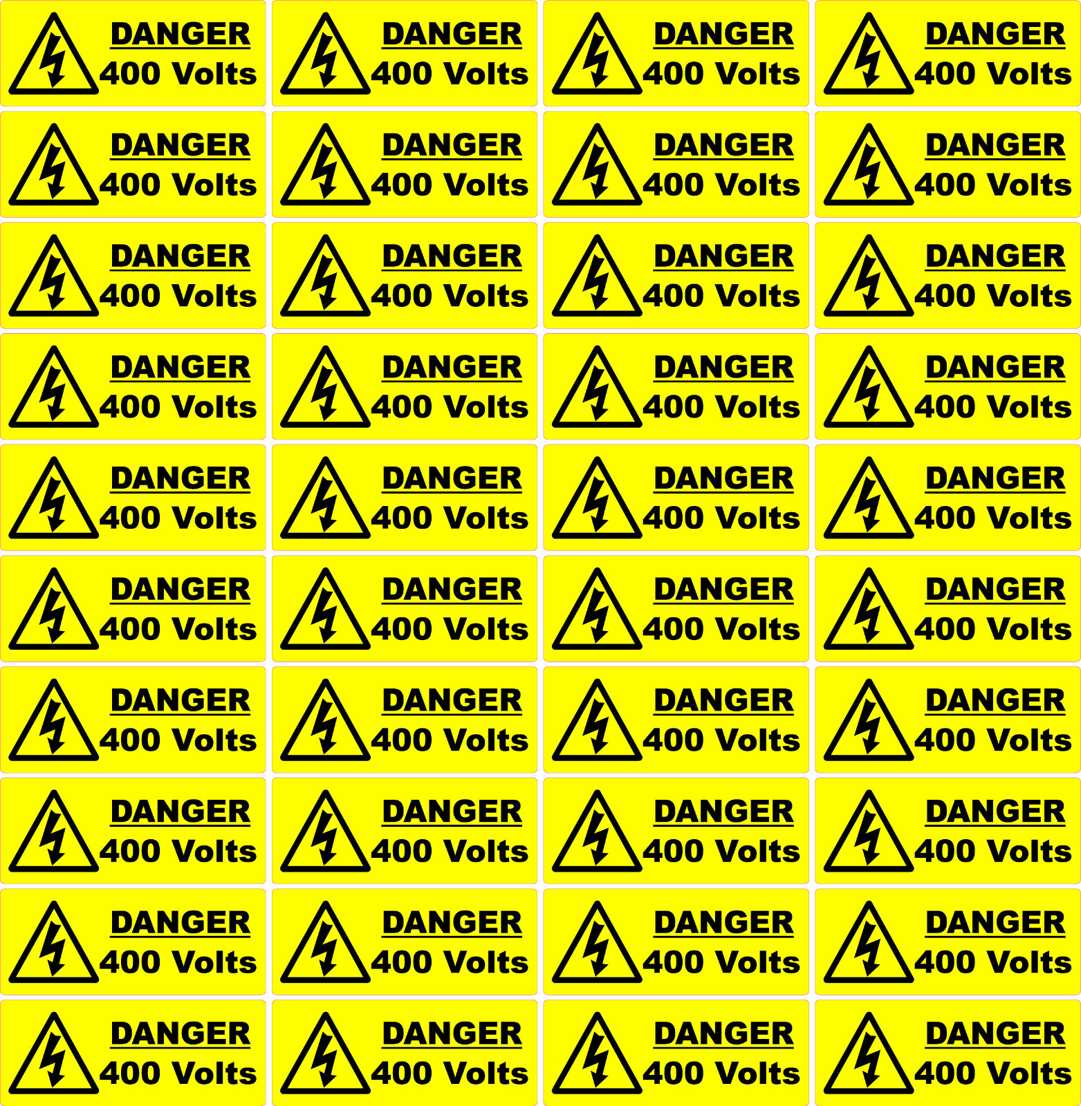 Electrical Warning Labels 230v 240v 400v 415v 440v Electric Shock, High ...