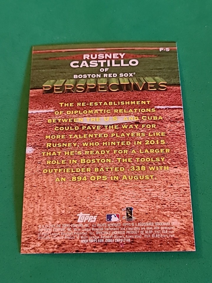 2016 Rusney Castillo Topps #P-5 Perspectives Insert | eBay