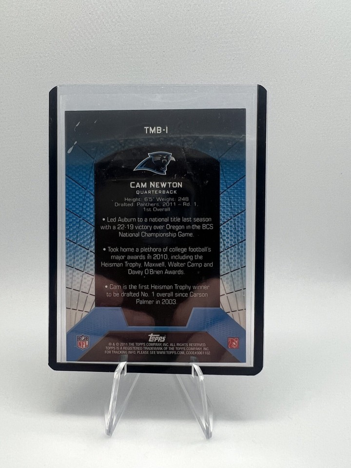 Cam Newton - 2011 Topps Refractor Rookie Card - TMB-1 - Carolina ...