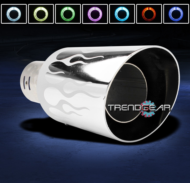 UNIVERSAL 4" 7 COLOR LED EXHAUST MUFFLER TIP NEON CAMARO CAVALIER ...