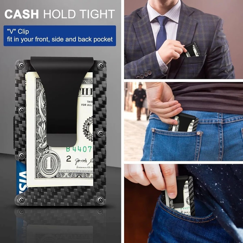 The Ridge Style Titanium Wallet with RFID Blocking Card Slots, Money ...