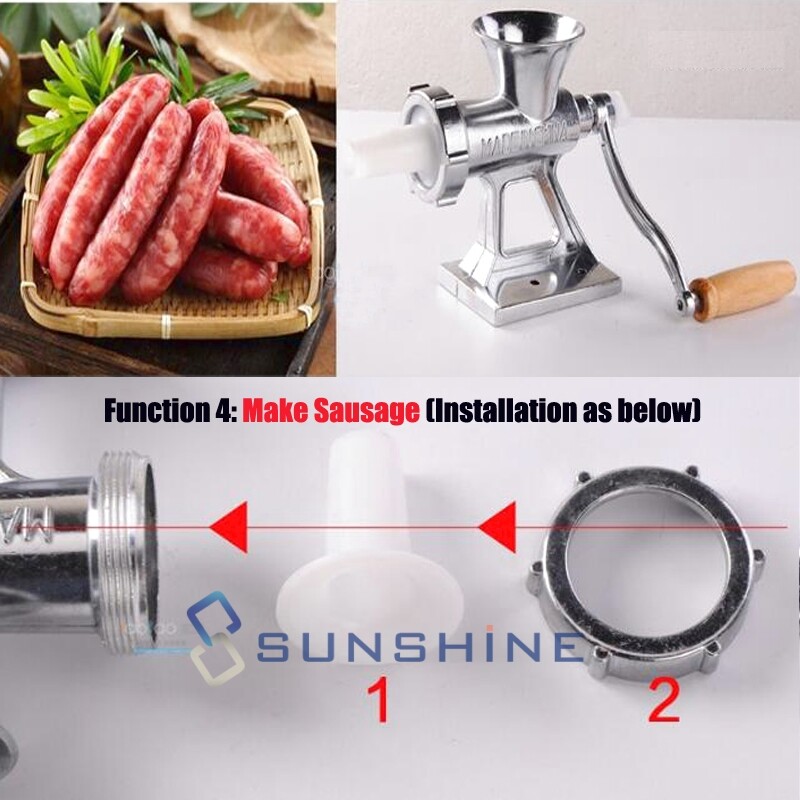 Heavy Duty Table Top Meat Grinder Hand Crank Mincer Sausa Filler Food ...