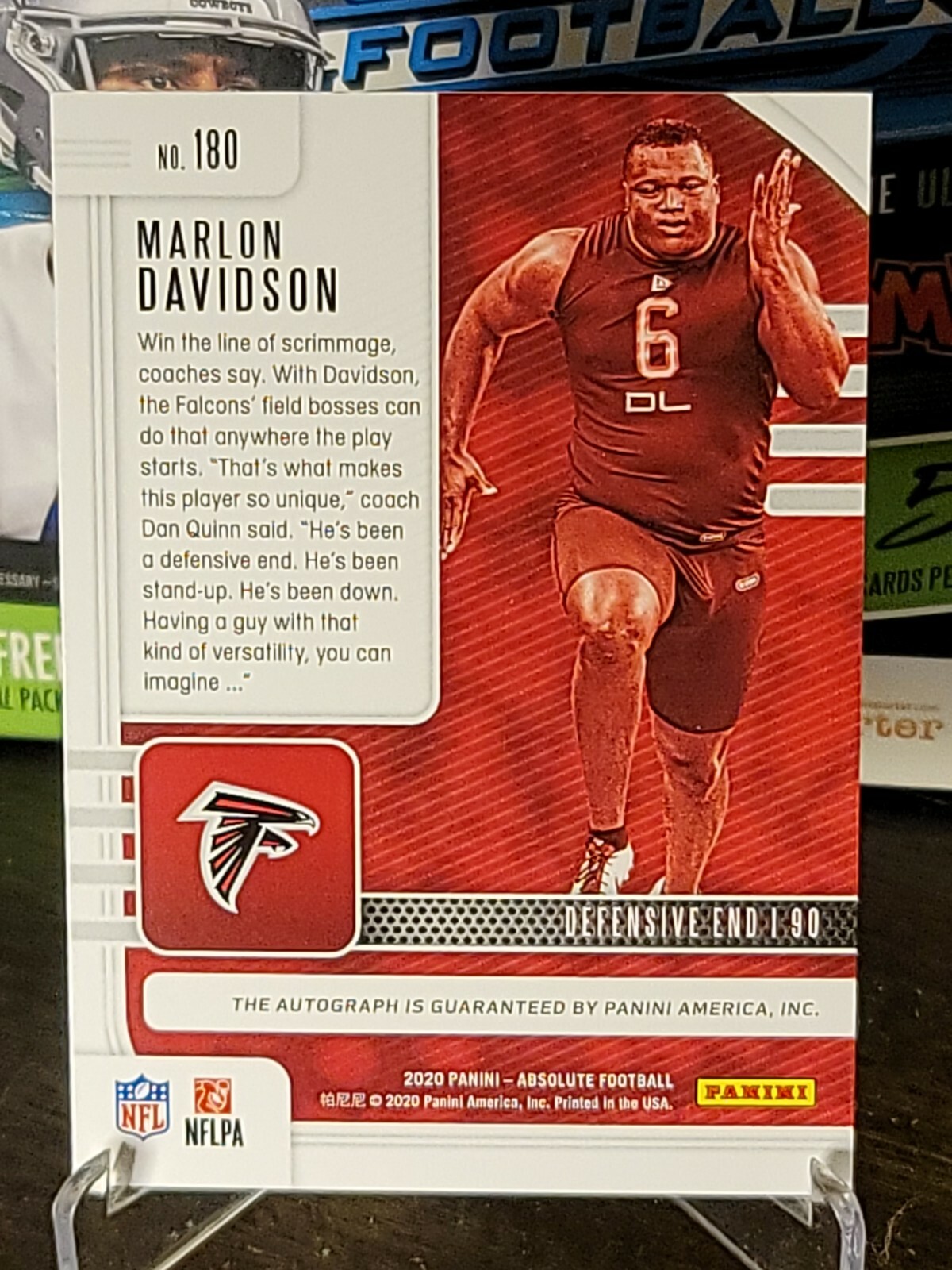 MAARLON DAVIDSON 2020 PANINI ABSOLUTE SPECTRUM ROOKIE AUTO #/50 FALCONS ...